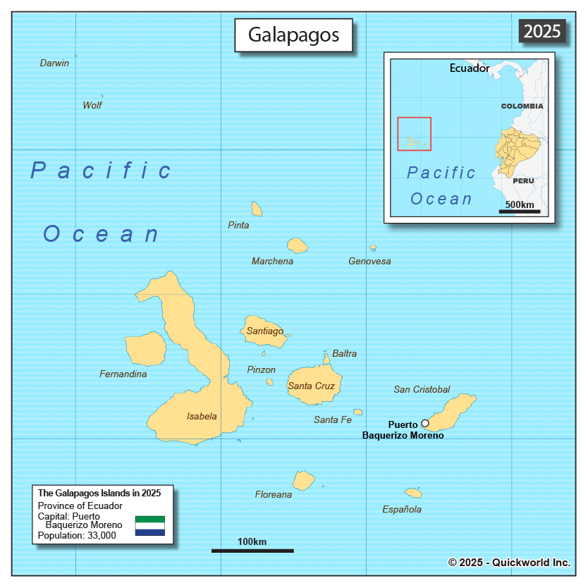 galapagos on a world map