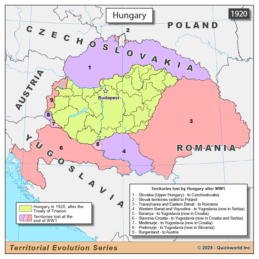 Hungary - Territorial Losses - 1920