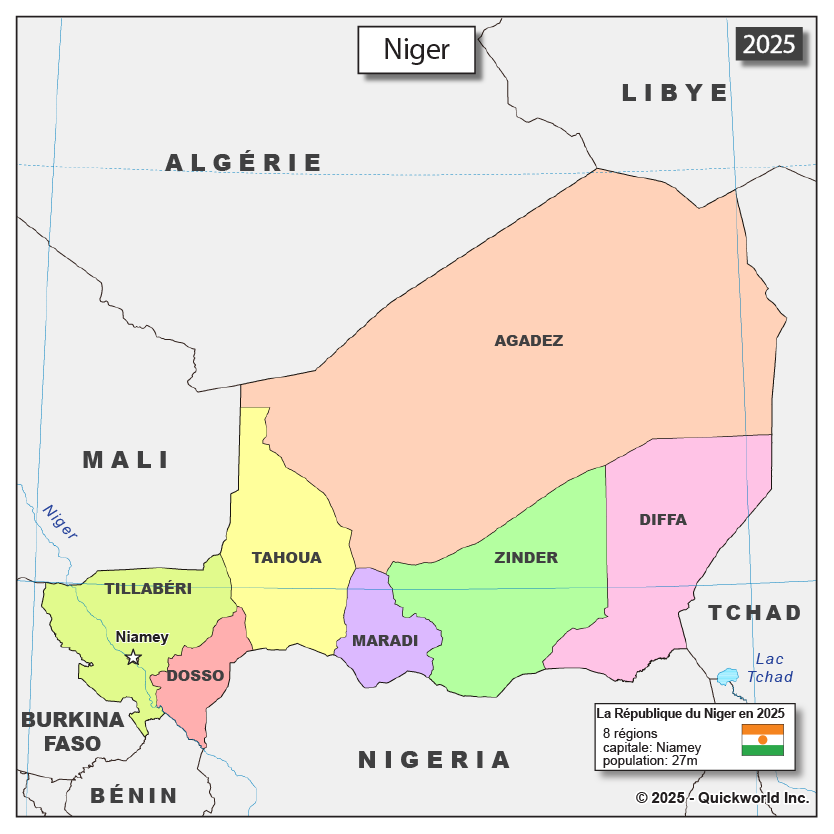 niger on african map