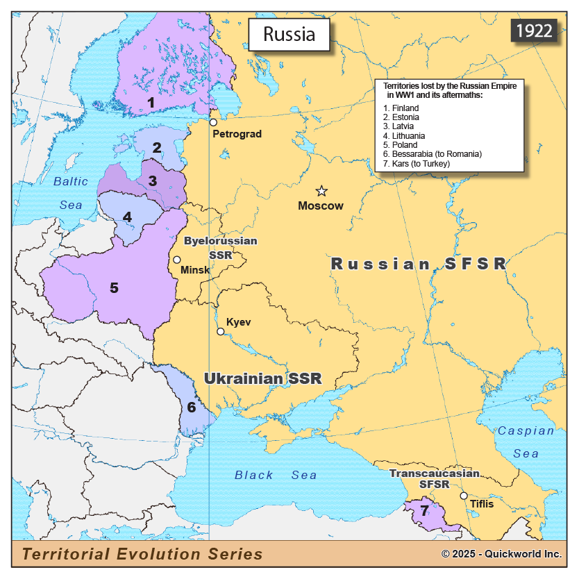 Russia - Territorial Losses - 1922