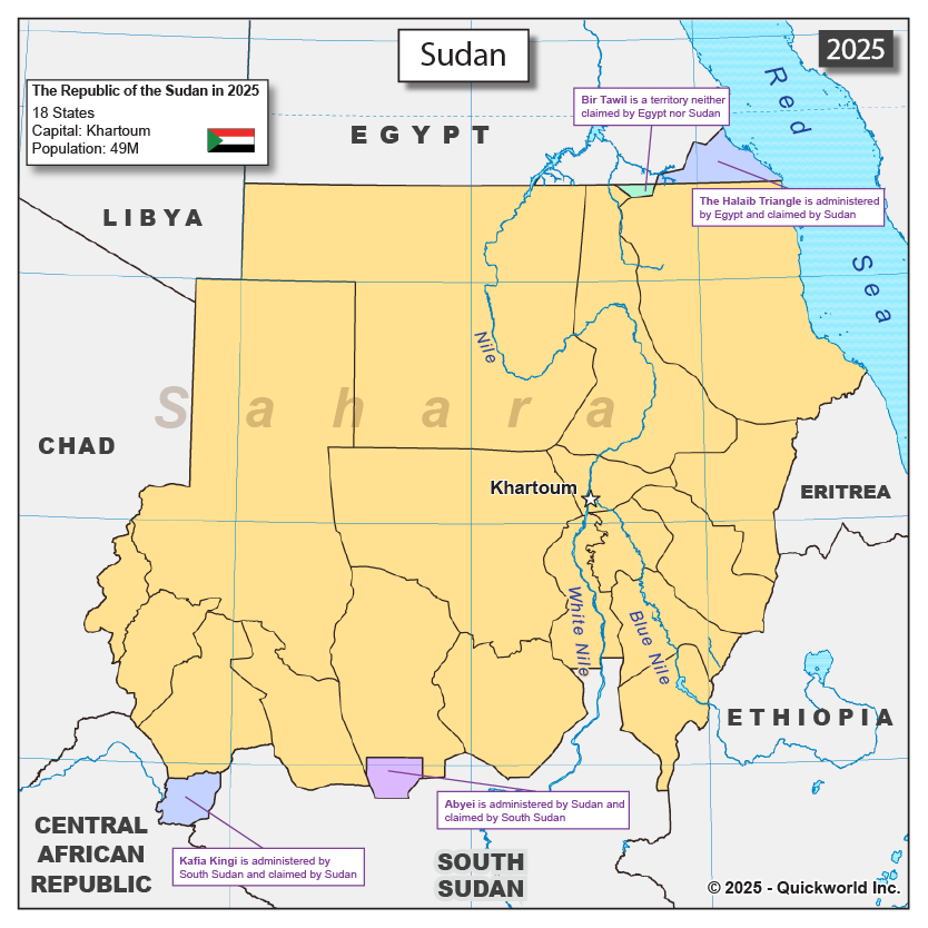 sudan on a map in africa