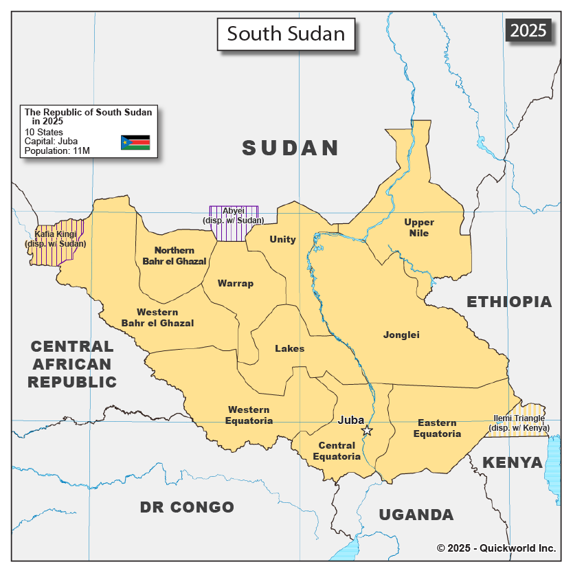 map of africa south sudan