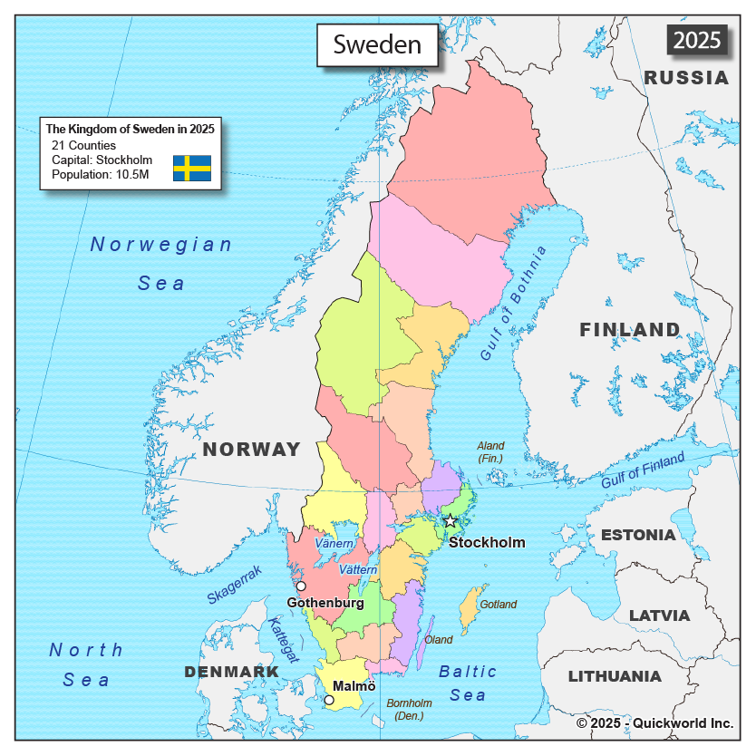 map norway and sweden