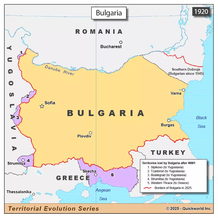 Bulgaria - Territorial Losses - 1920