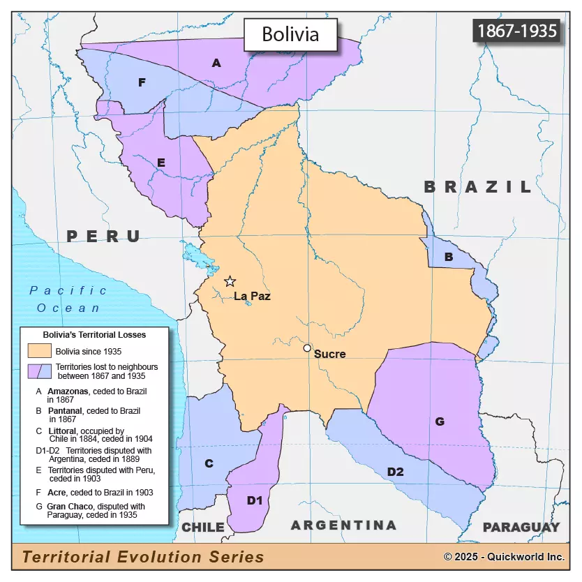 Bolivia - Territorial Losses - 1867-1935
