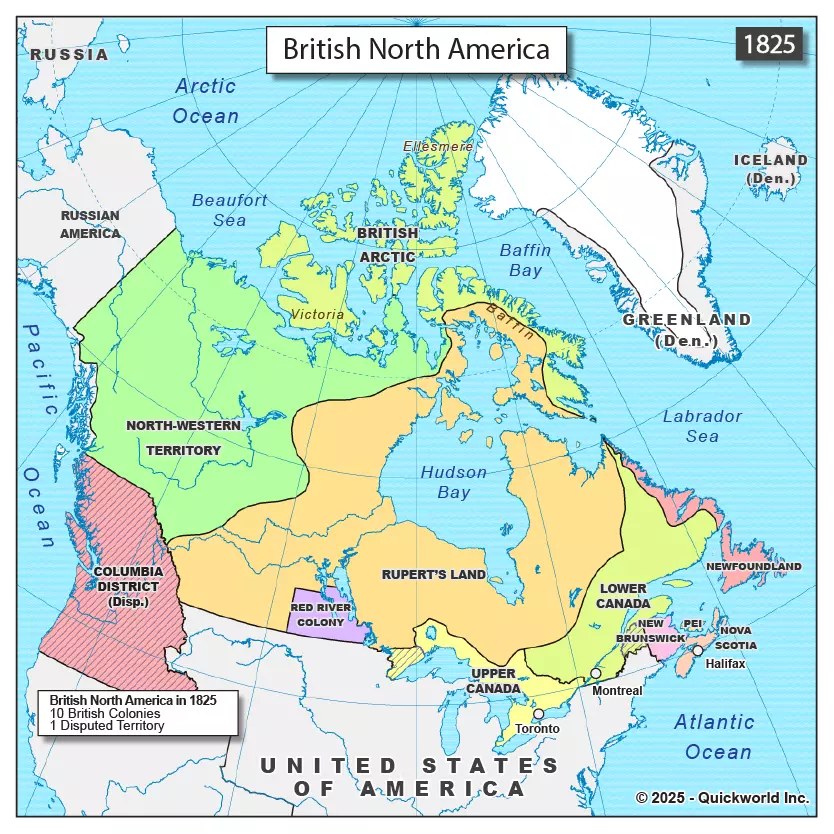 British North America - 1825