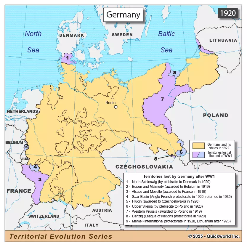 Germany - Territorial Losses - 1920