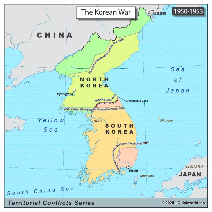 Korean War Map 1950 1953